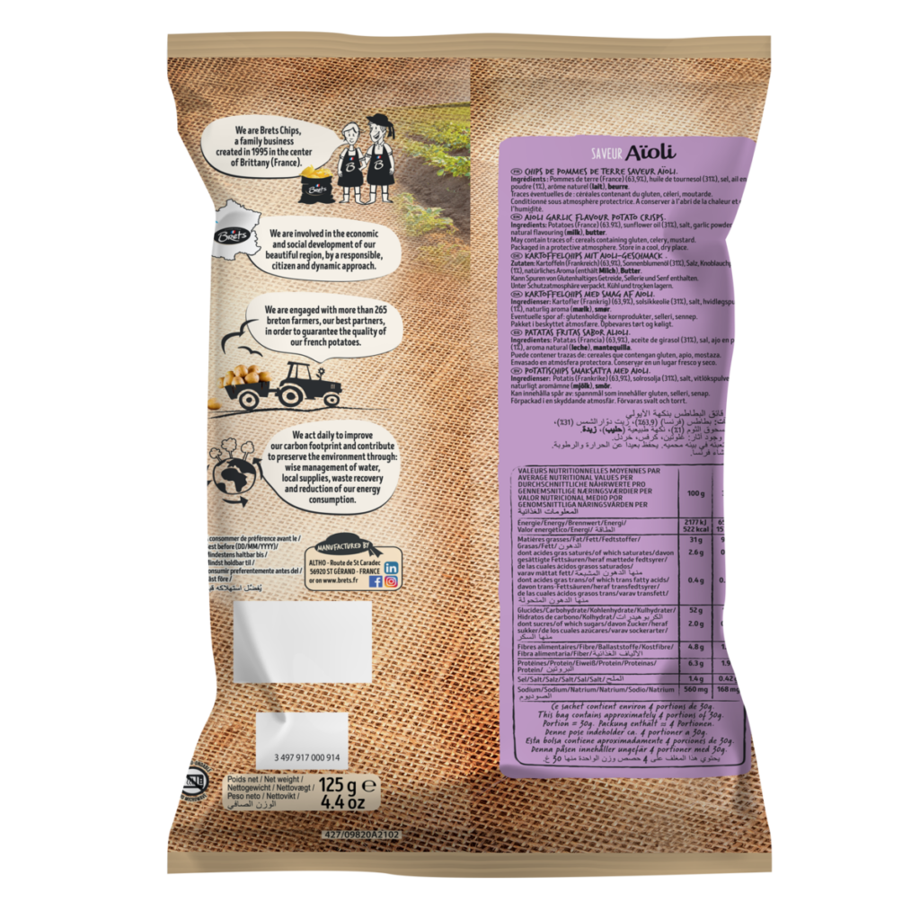 Brets Potato Crisps with Aioli (Garlic Sauce) Flavor 125g – Sangla ...