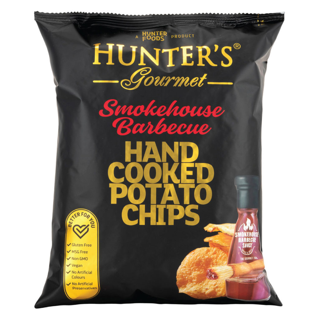 Hunter’s Gourmet Hand Cooked Potato Chips – Smokehouse Barbecue (125g ...